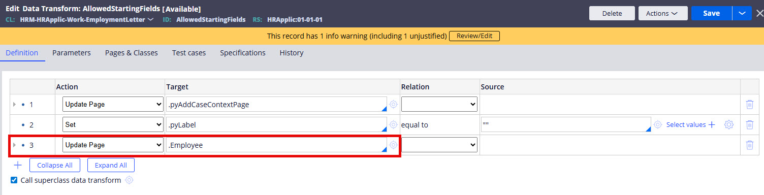 Configuring Actions for data objects | Pega Community
